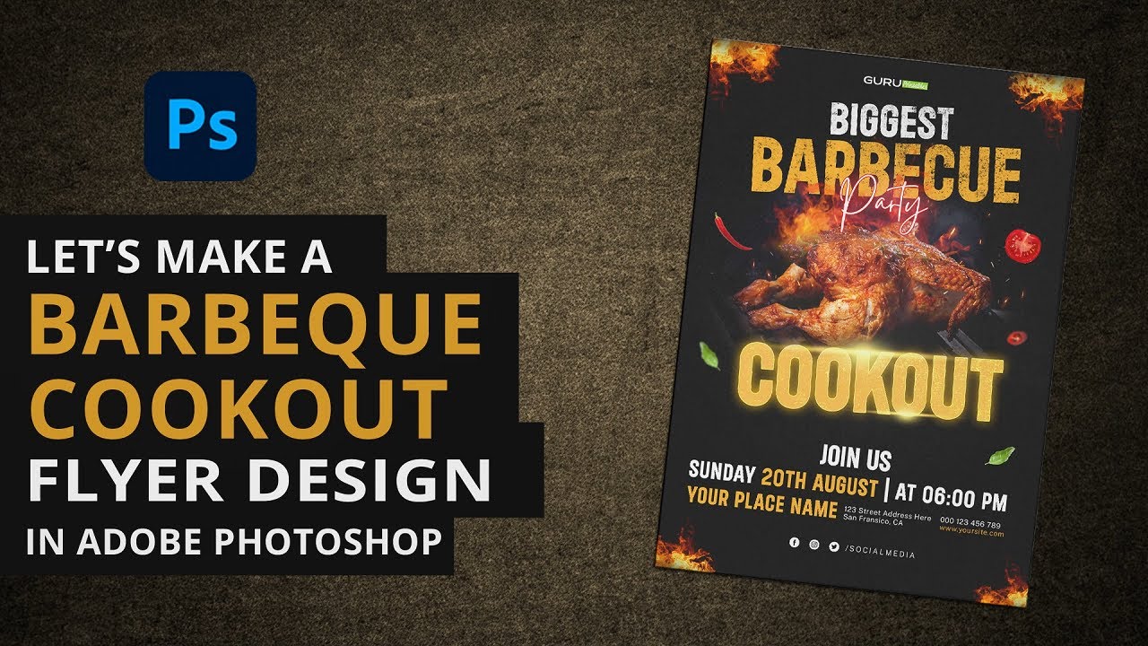 Design the Perfect Cookout Flyer like a Pro in Adobe Photoshop - YouTube