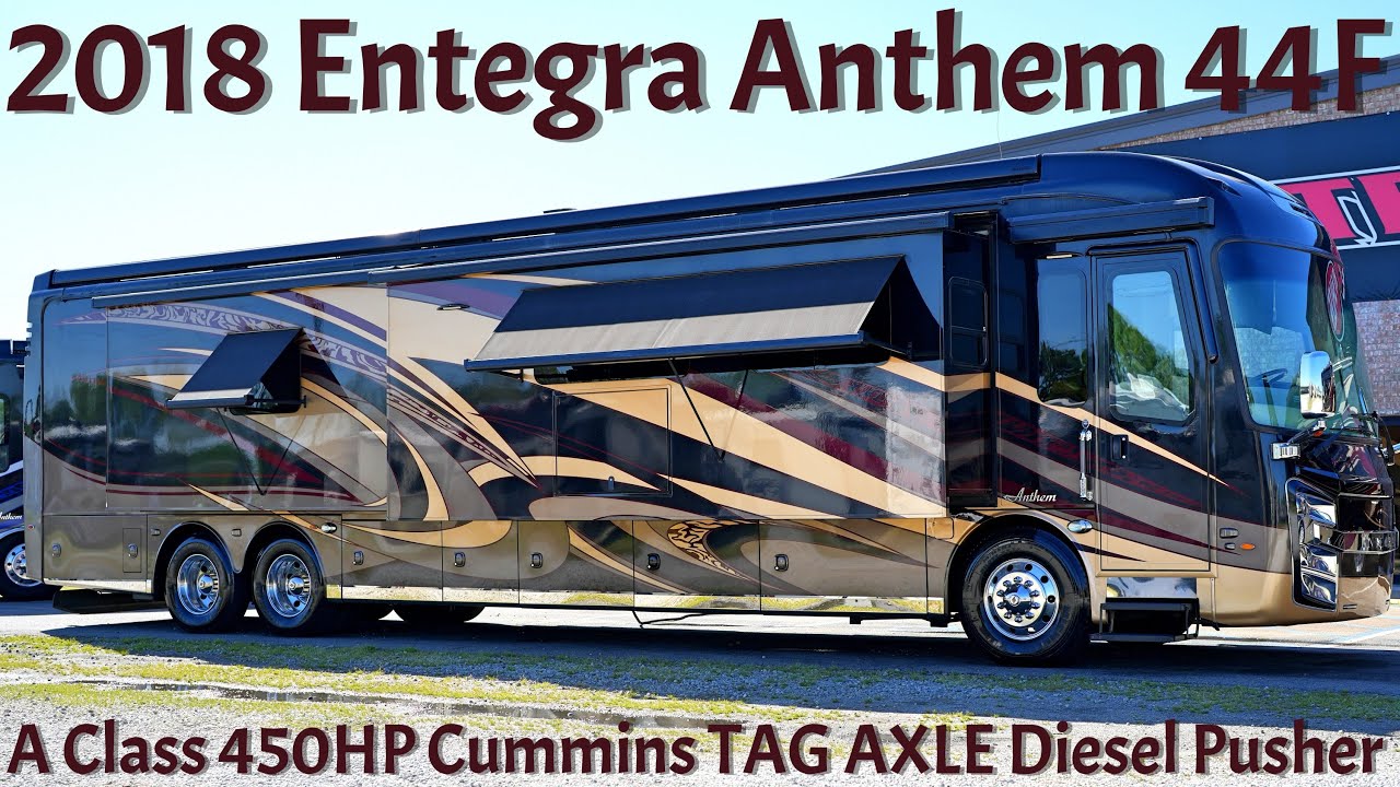 2018 Entegra Anthem 44F TAG AXLE A Class 450HP Cummins Diesel Pusher ...