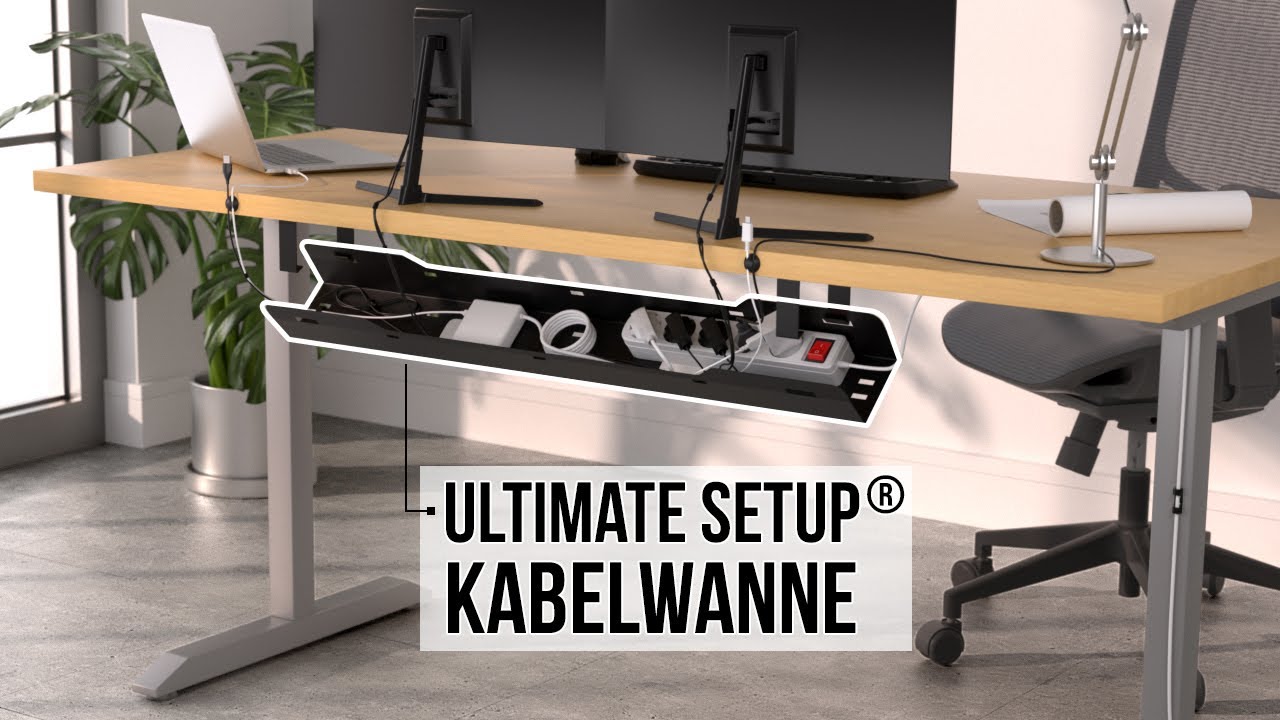 Nie wieder Kabelchaos! Kabelwanne Schreibtisch - Großer Kabelkanal Schreibtisch ...