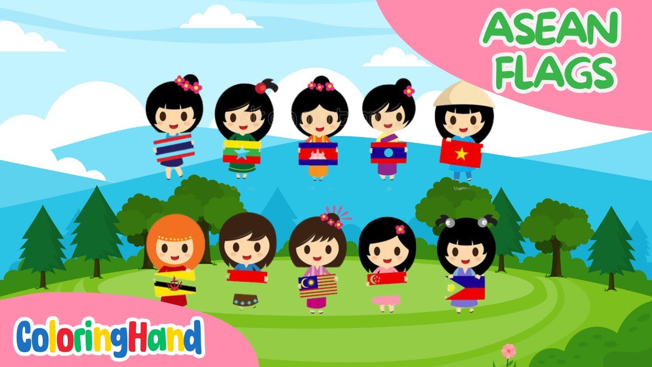 Asean Flag 🇰🇭| Kids Song | Nursery Rhymes| Coloring Hand - YouTube