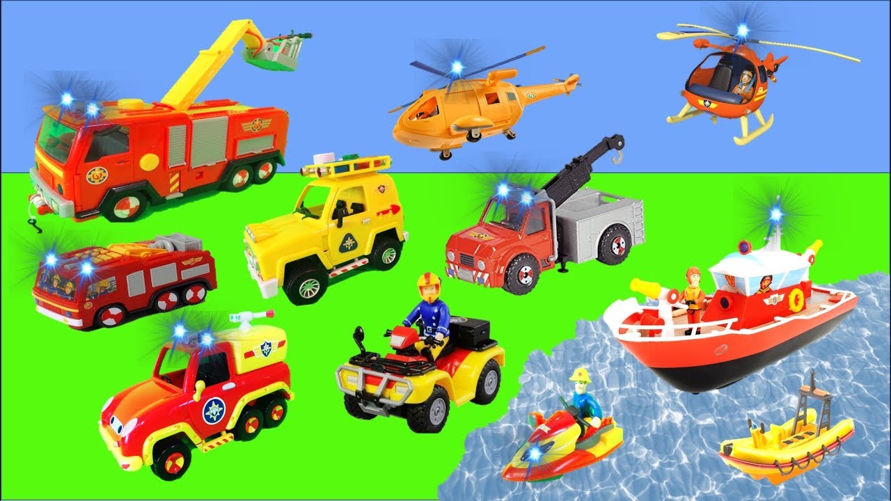 Fireman Sam Unboxing: All the New Jupiter Fire Trucks, Boats ...
