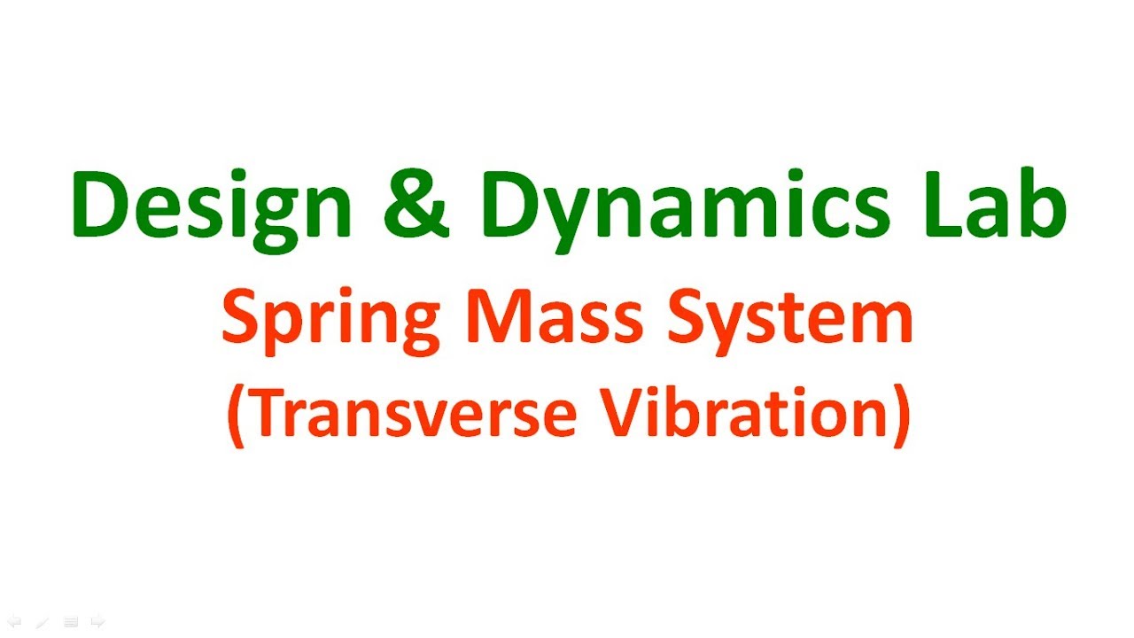 Spring Mass System : Transverse Vibration | Design & Dynamics Lab ...