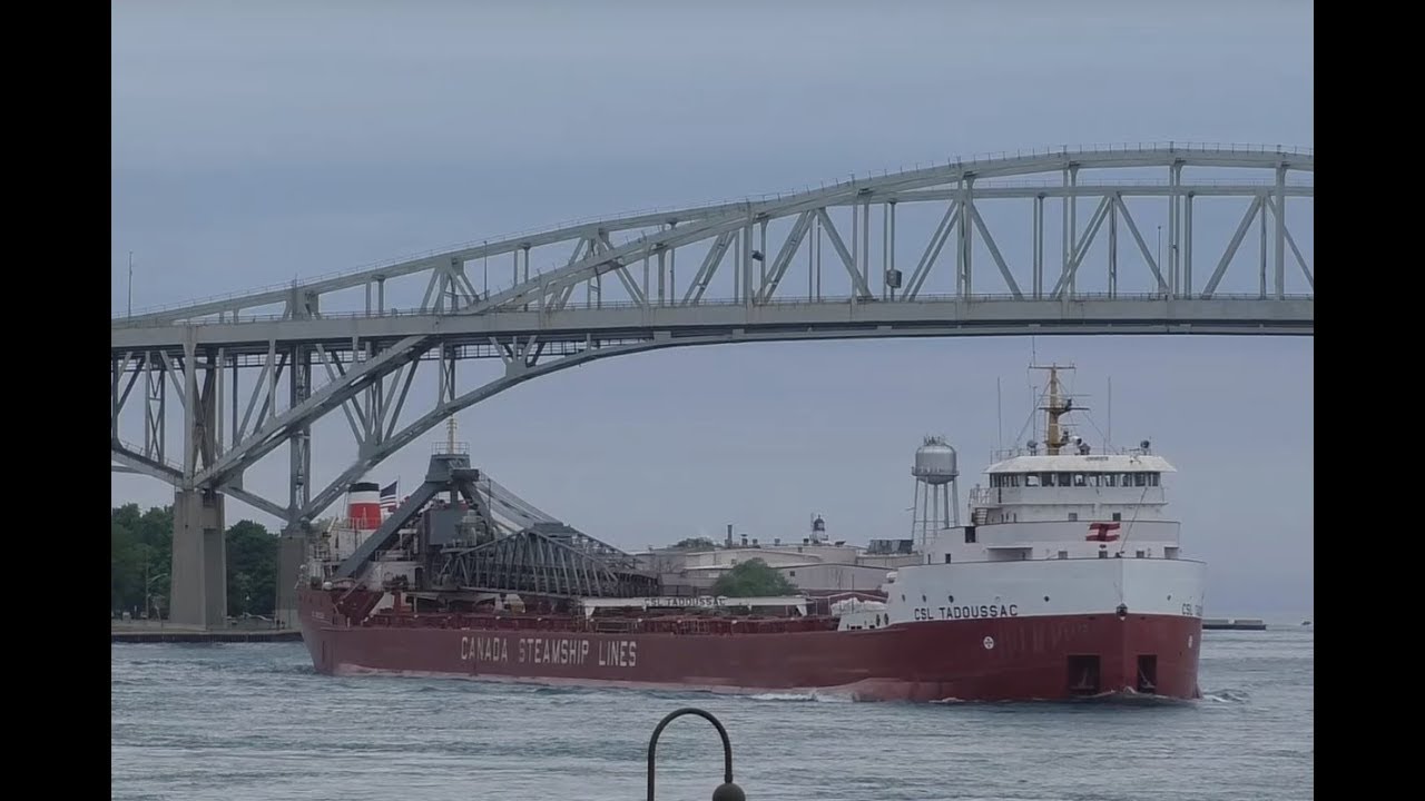 CSL Tadoussac with salute plus Algoma Compass and John J Boland ships ...
