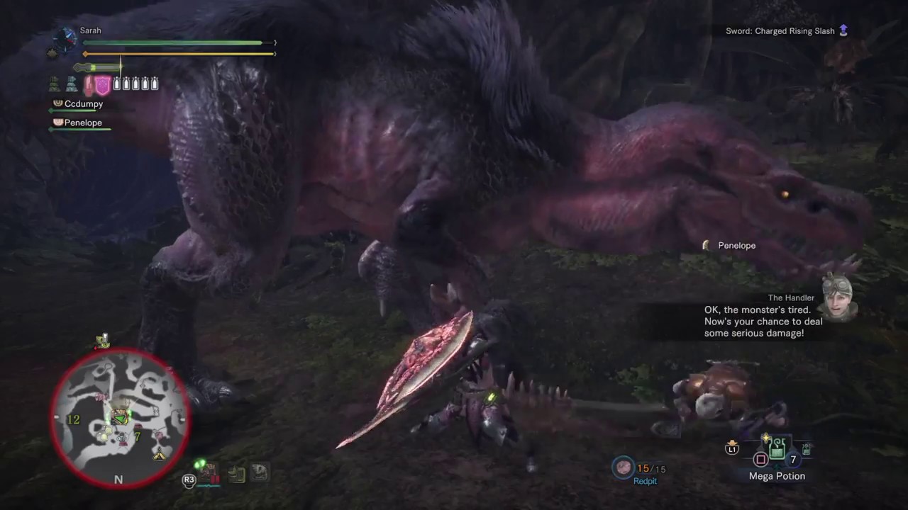 MH World Beta - Anjanath Multiplayer Hunt w/Charge Blade - YouTube