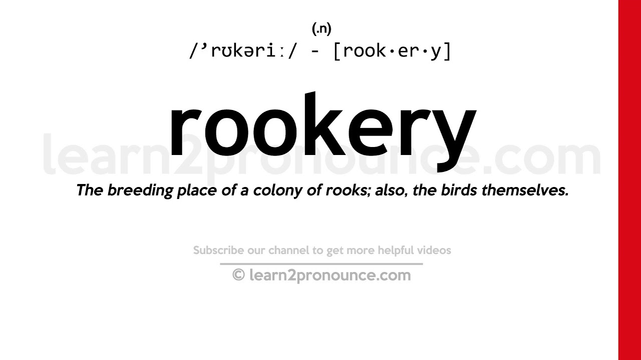 Pronunciation of Rookery | Definition of Rookery - YouTube