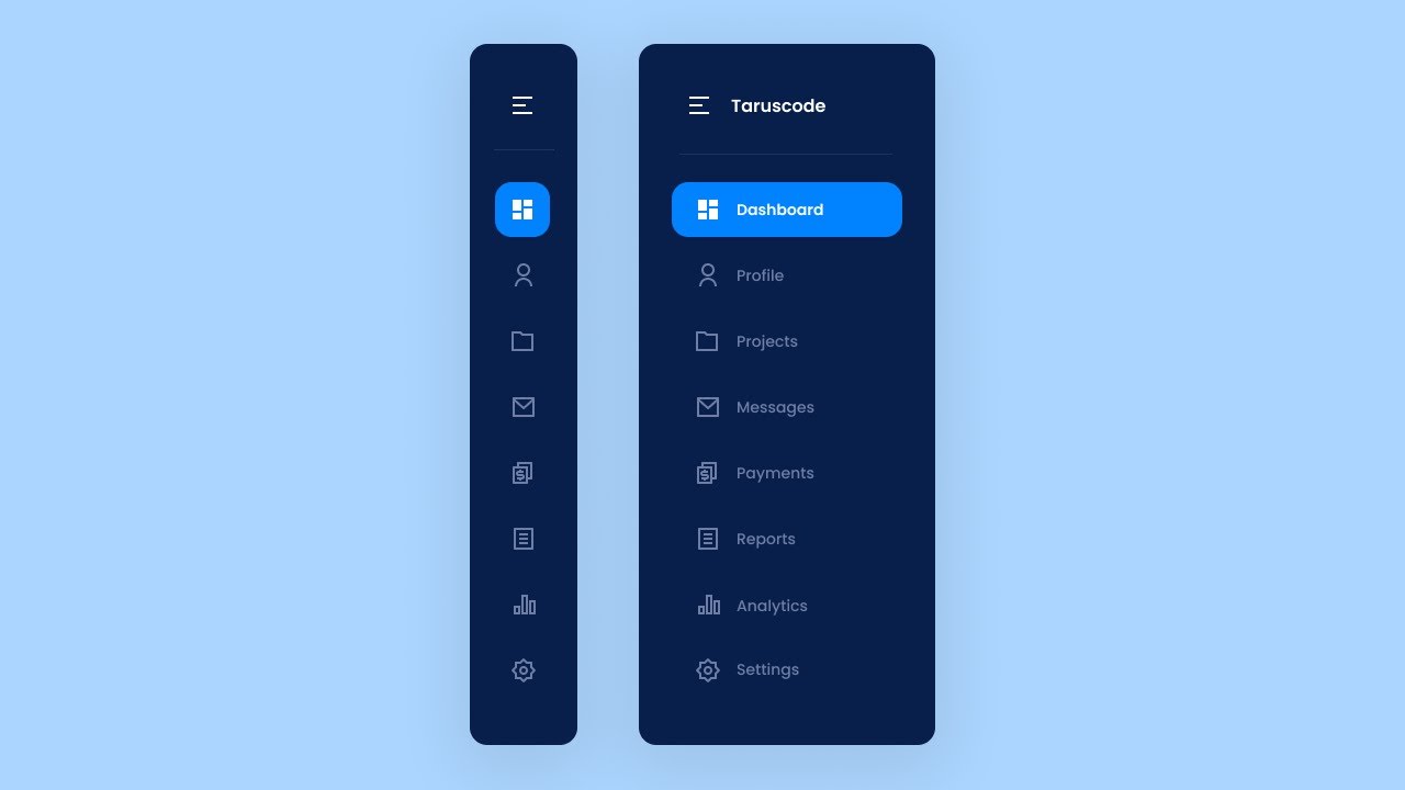 Sidebar Navigation Menu Using HTML CSS and JavaScript - YouTube