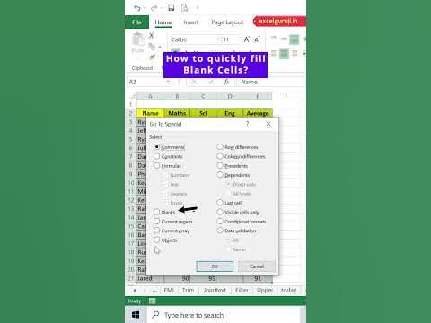 How to fill blank cell in excel #shorts - YouTube