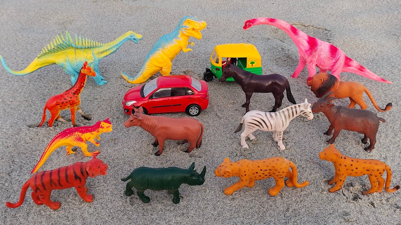 Plastic animals toy elephant, cow, horse, dog, collection | animals ...