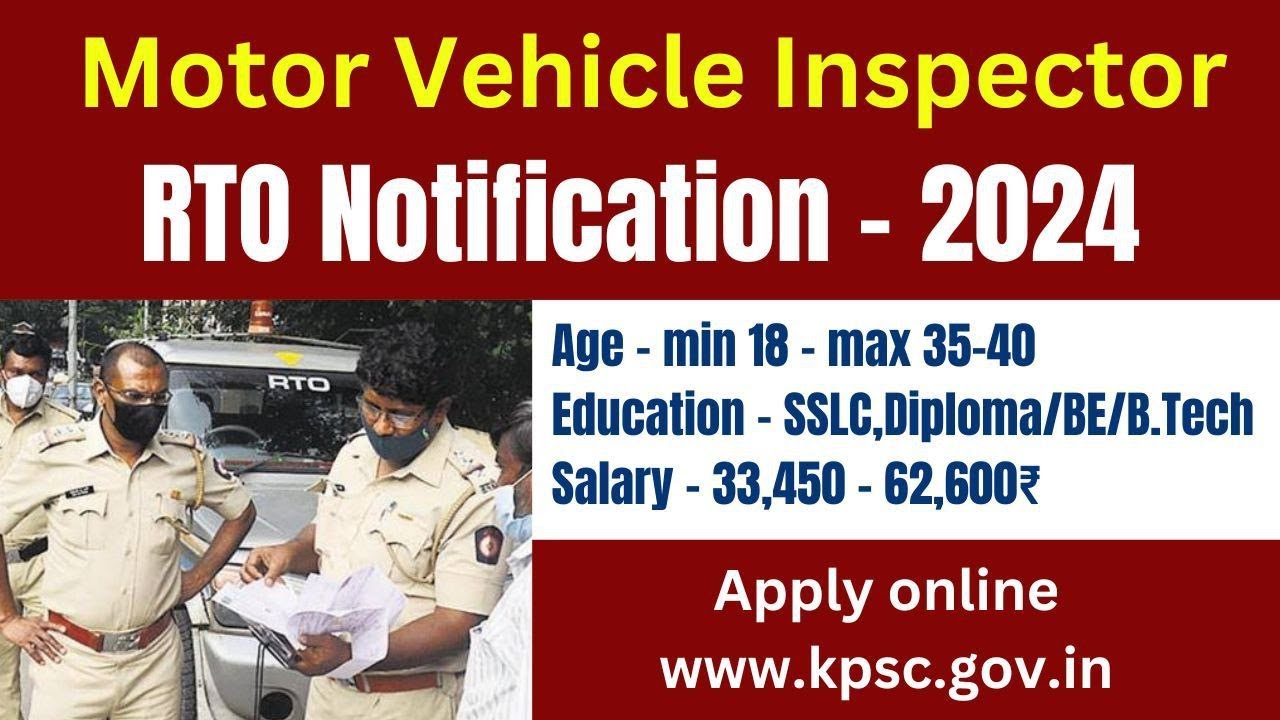 rto notification 2024 | motor vehicle inspector | motor vehicle ...