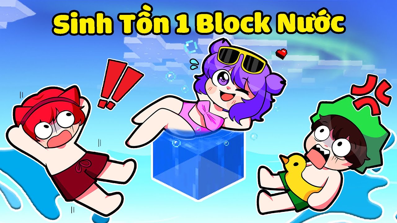 NABEE THỬ THÁCH SINH TỒN TRÊN 1 BLOCK NƯỚC TRONG MINECRAFT*NABEE 1 ...