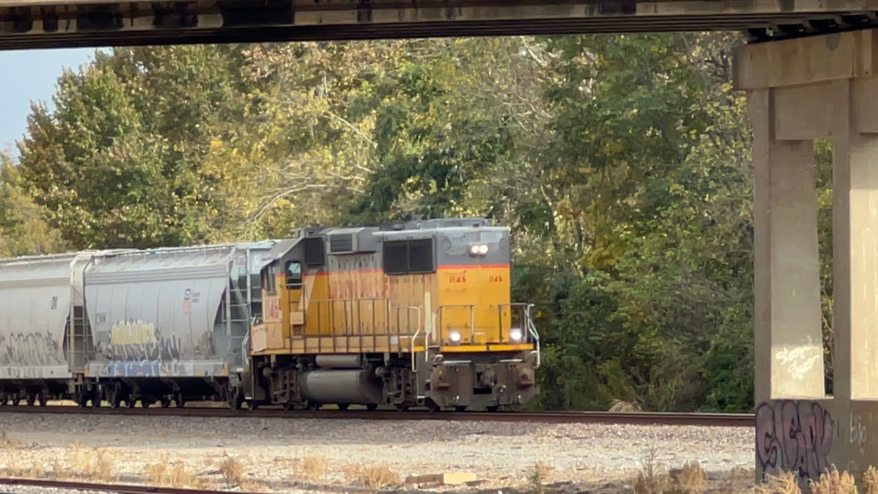 UP#1146 leads a local train going long hood forward on October 27/2023 ...