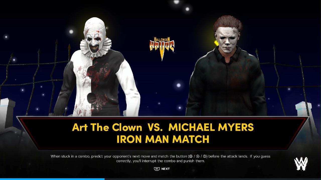 [WWE 2K24] Custom Matches | Art The Clown vs. Michael Myers | 1 vs 1 ...