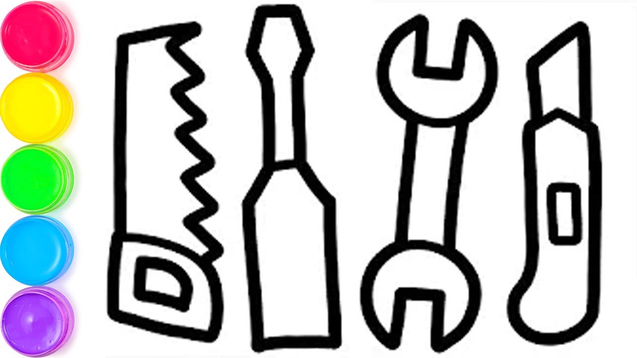 Pelajari Menggambar dan Mewarnai Ted Tools Untuk Anak-anak - YouTube