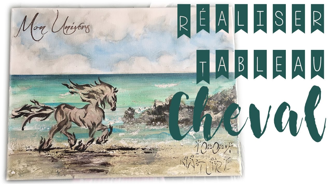 Cours Peinture Acrylique facile : Tableau Cheval n°96 - YouTube