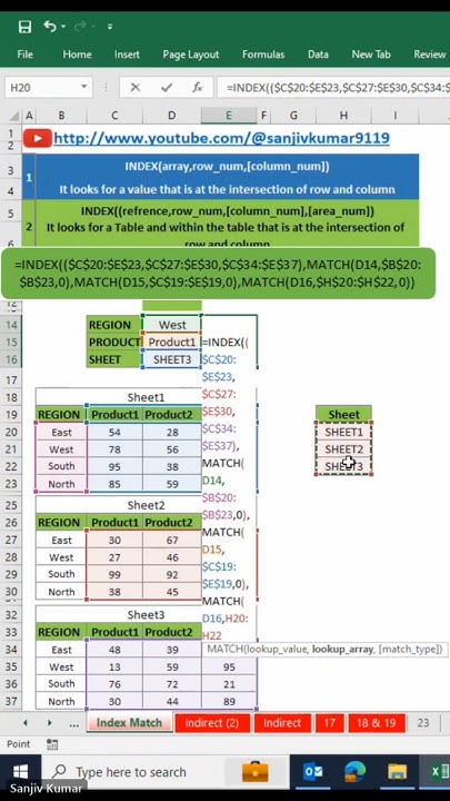 Index Function Use Reference Option In Excel Index Exceltips Excelfunctions Excelformulas