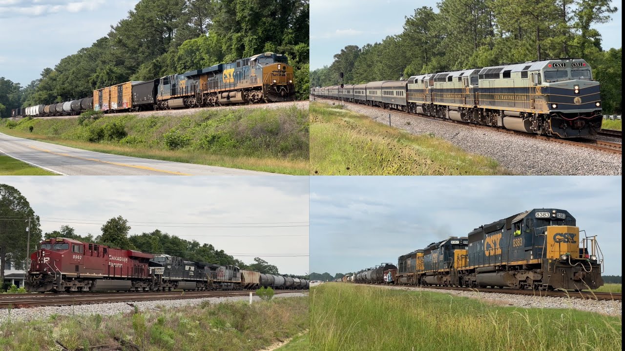 6 Trains around Waycross Ga. OCS, 40-2s and more - YouTube