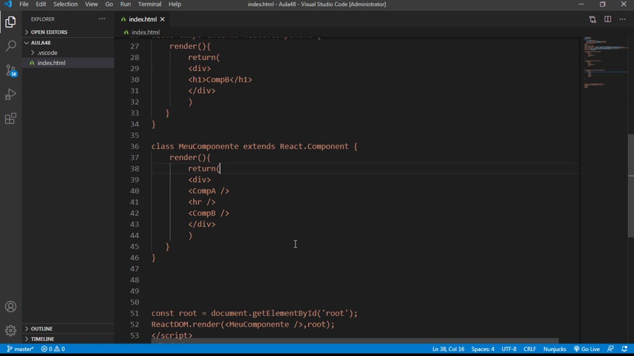 VsCode - [Class Component] Componente dentro do componente, dentro de ...