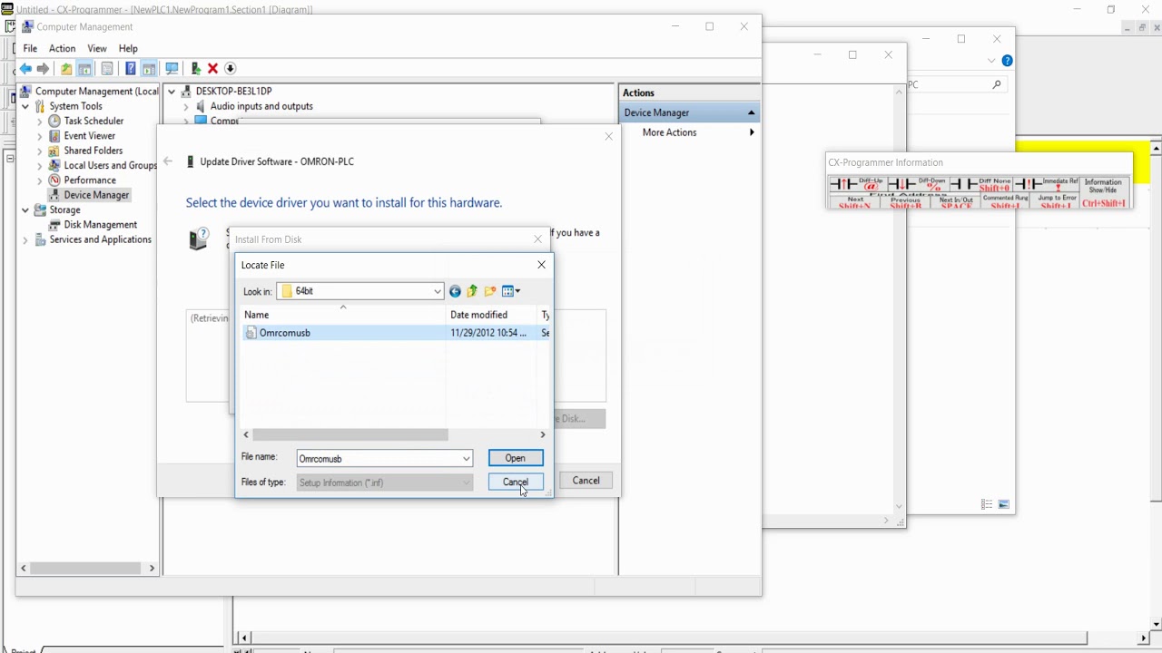 Cara Instal Driver PLC Omron - YouTube