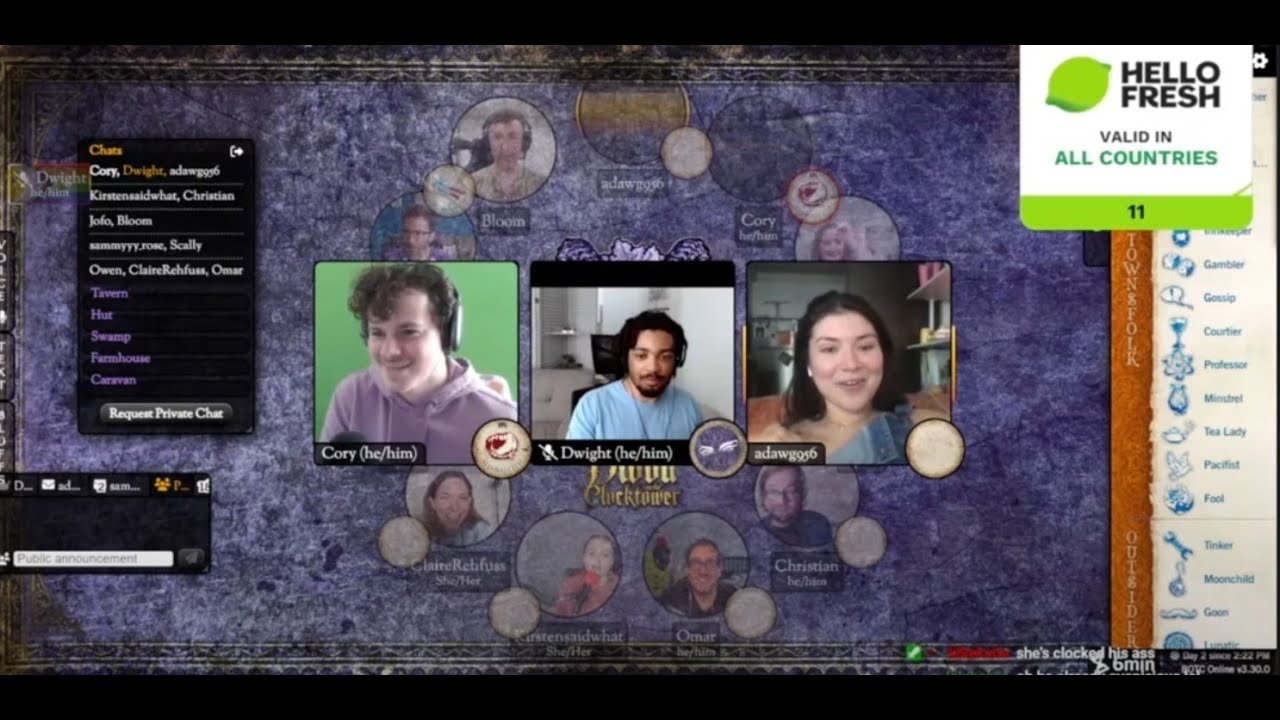 8 24 24 corywurtenberger Blood on the Clocktower with the Whole Gang ...