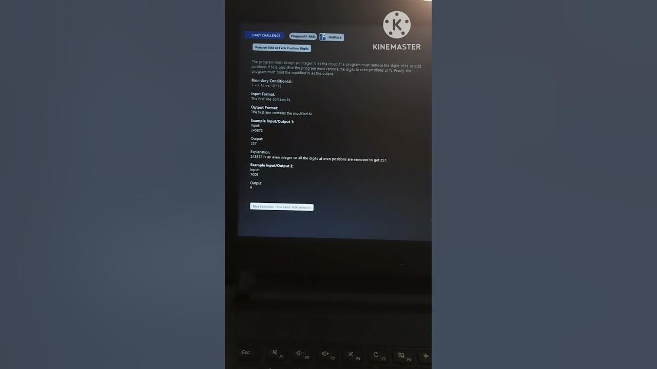 Skillrack-Daily Challenge-Remove odd or even position digits (Program Id-8485) #skillrack ...