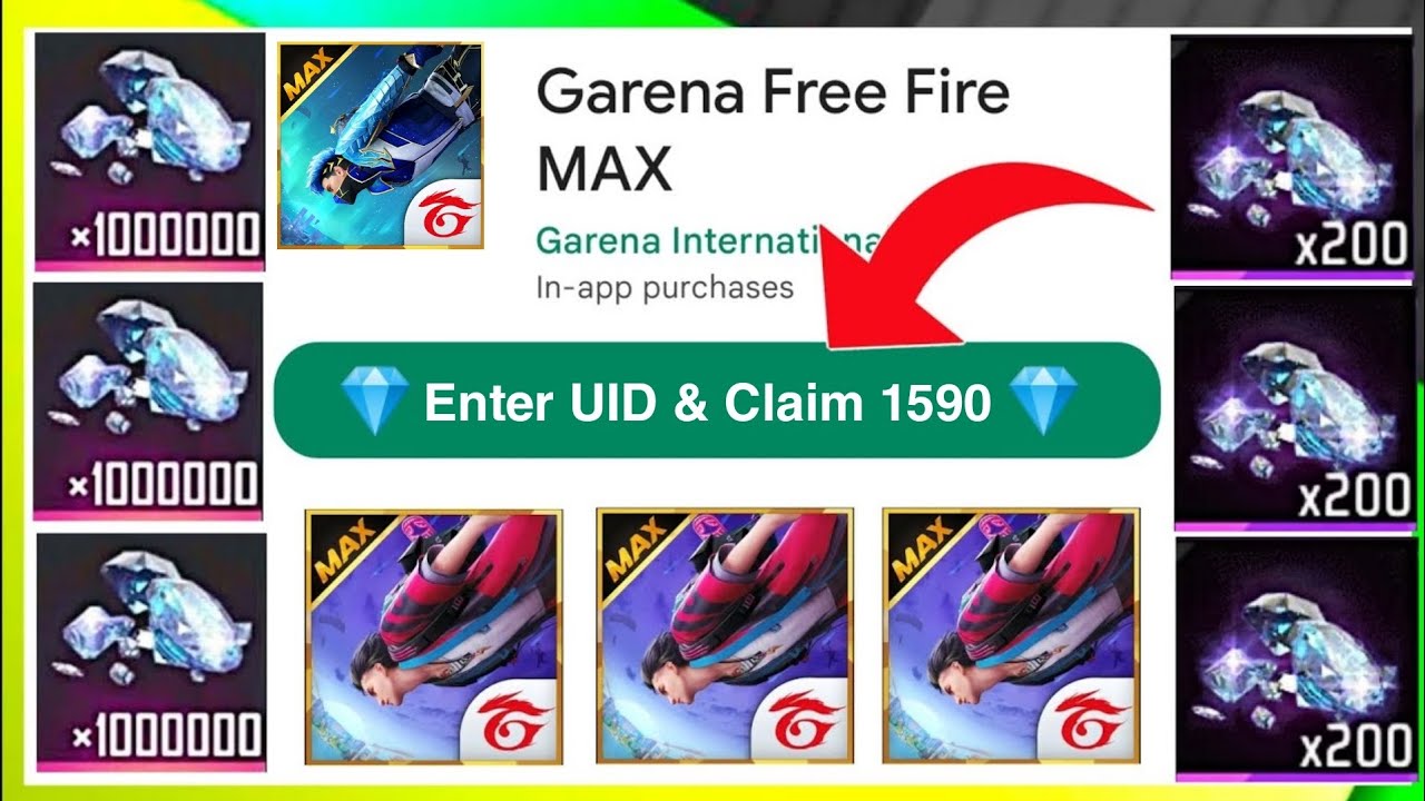 Enter UID & Claim 1590💎 Free 😍 Free fire free diamond | how to get free ...