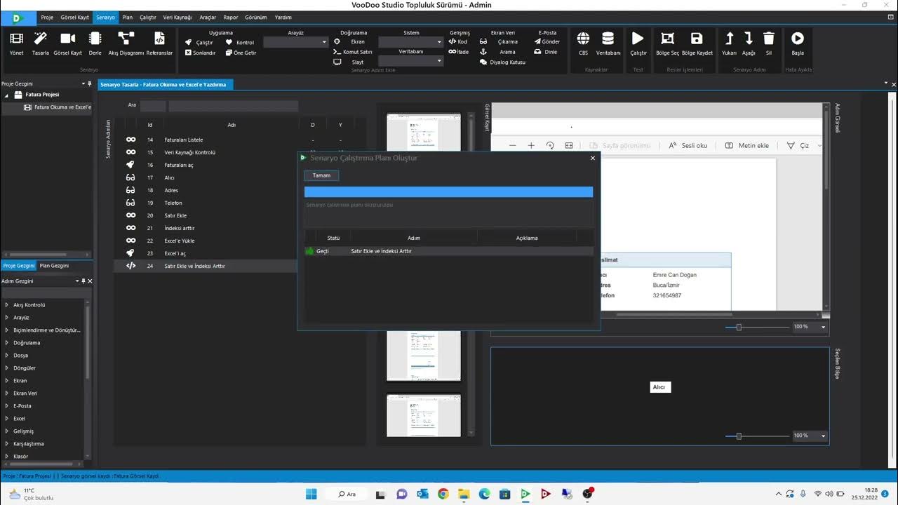 VooDoo Rpa kullanarak Fatura Senaryosu (Kodlu adımlarla) - YouTube