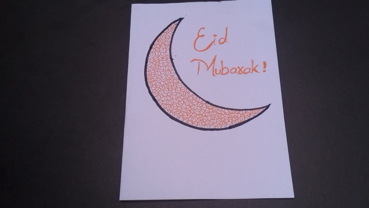 Easy white paper eid Mubarak greeting card/ beautiful and simple Eid ...