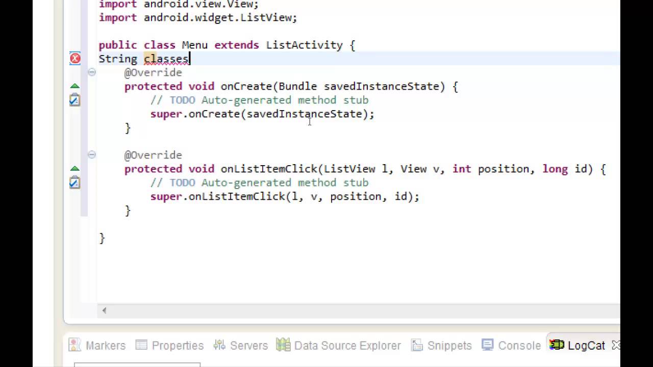 How to Create Android Application Tutorial 19 LIST ACTIVITY πίνακες ...