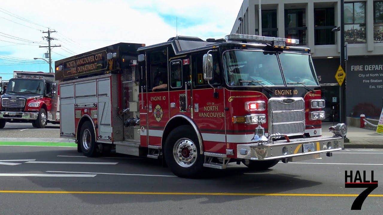North Vancouver City Fire Department - Engine 10 Responding - YouTube