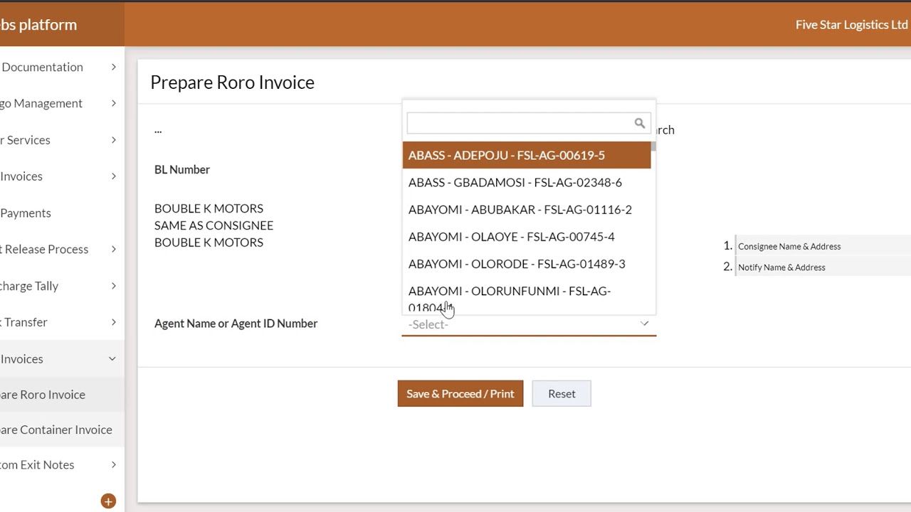 Roro Invoice - YouTube