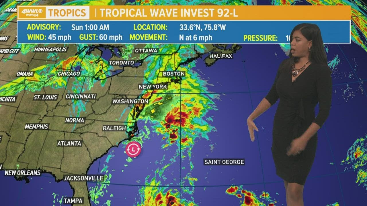Sunday AM update: Invest 92-L has a 30% chance of development - YouTube