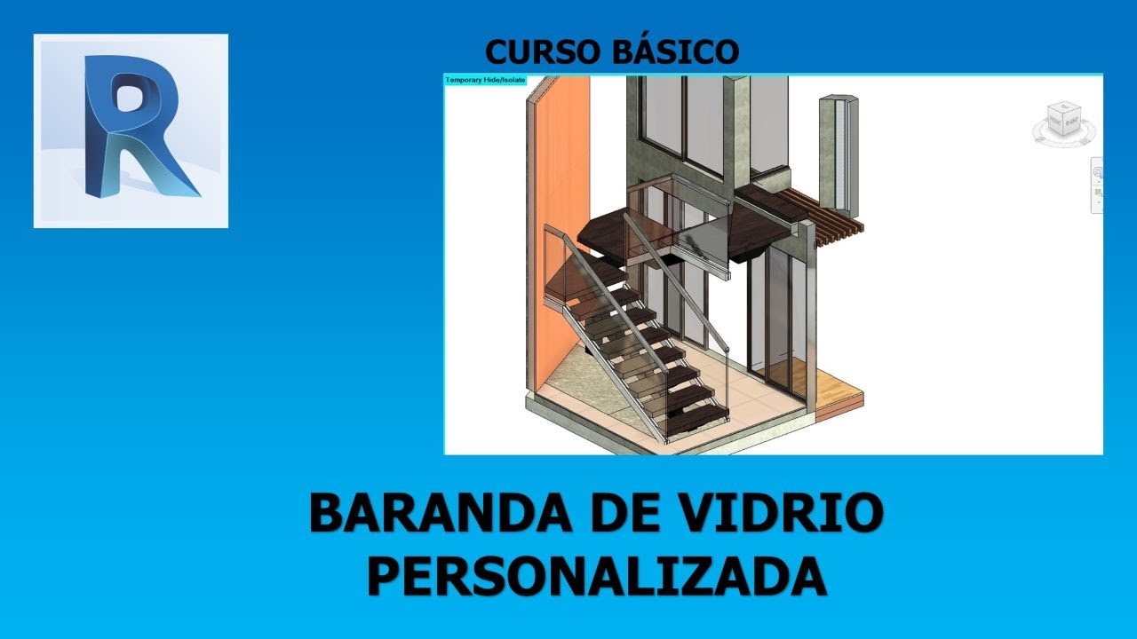 REVIT, PERSONALIZAR BARANDA DE VIDRIO - YouTube