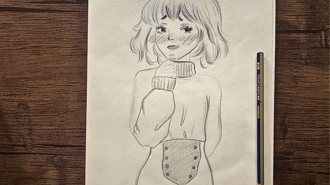 How to draw cute girl || cute girl drawing sketch || easy way for ...