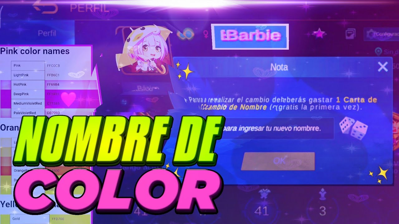 NOMBRE DE COLOR ACTUALIZADO💯 EN - MOBILE LEGENDS - Códigos # ...