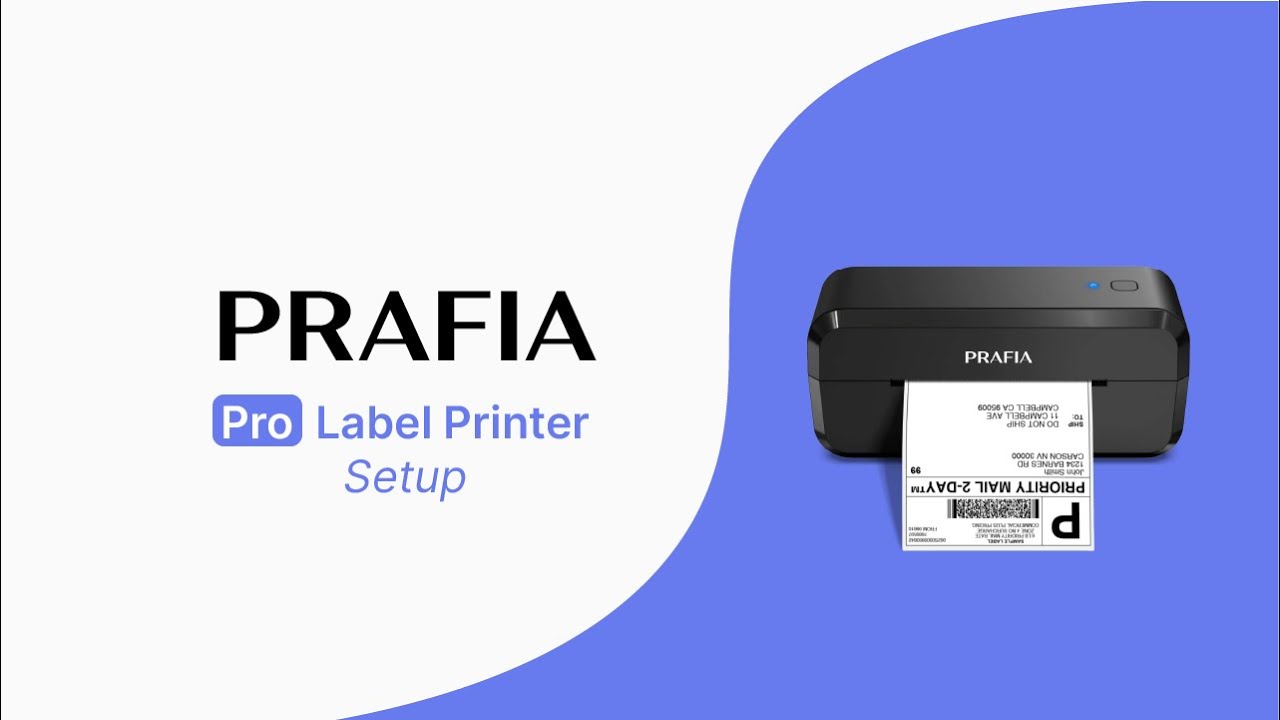 Prafia Pro Label Printer - Initial Setup - YouTube