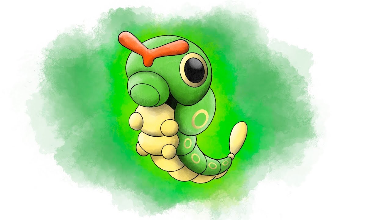 #010 caterpie drawing - YouTube