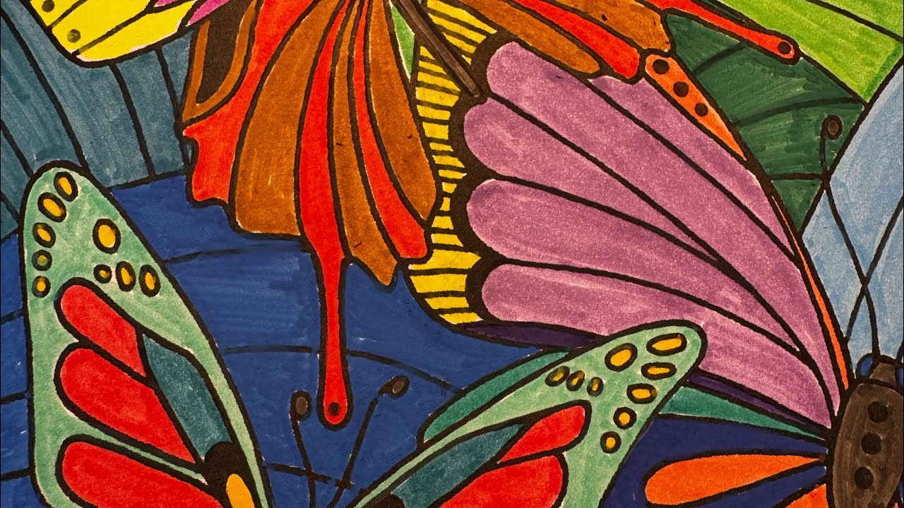 Dancing butterflies 🦋 #arttherapy #drawing #artmeditation - YouTube