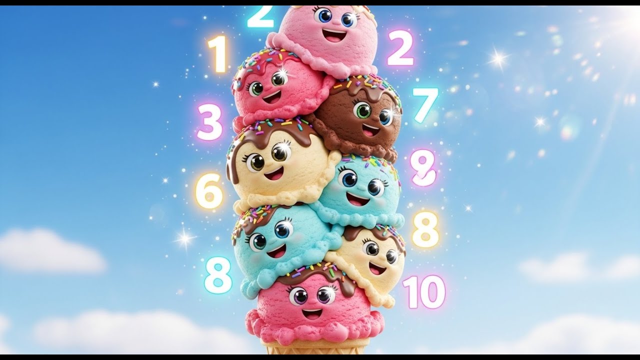 Contando Bolas de Helado 🍦 | Aprender Números para Niños | Video ...
