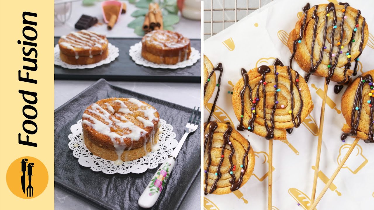 Bread pop & Cinnamon roll with Leftover bread Recipe by Food Fusion ...