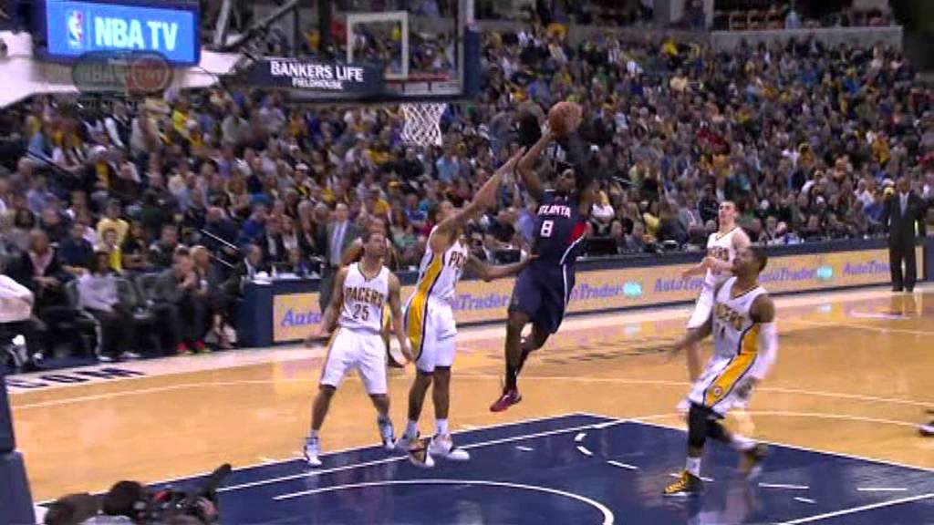 Paul George Blocks Shelvin Mack - YouTube