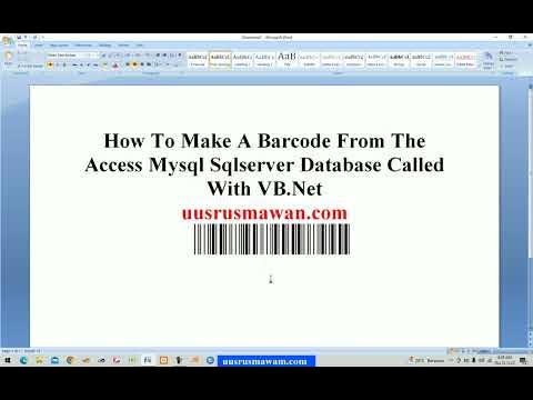 How To Make A Barcode From The Access Mysql Sqlserver Database Called With VB Net - YouTube