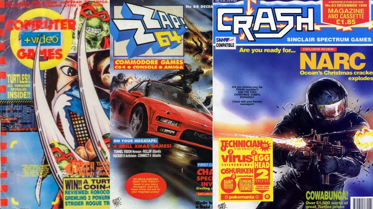 Crash, CVG & Zzap 64 Video Game Magazines from December 1990 - YouTube