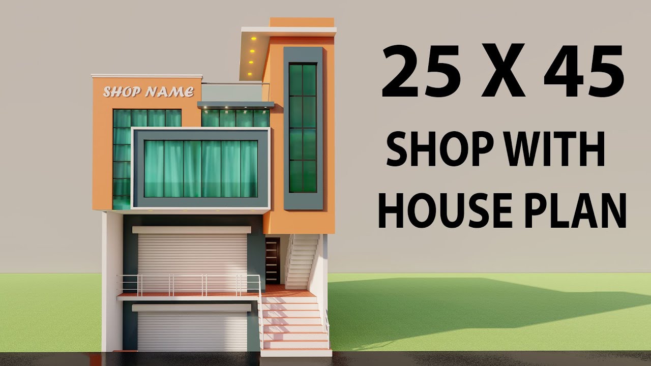 Besment Shop With House Plan,25x45 Dukan Or Makan Ka Naksha,New Shop ...