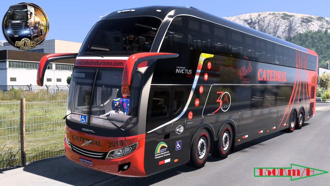 Smooth Bus Driving in Europe | COMIL INVICTUS DD 8×2 VOLVO | Steering ...