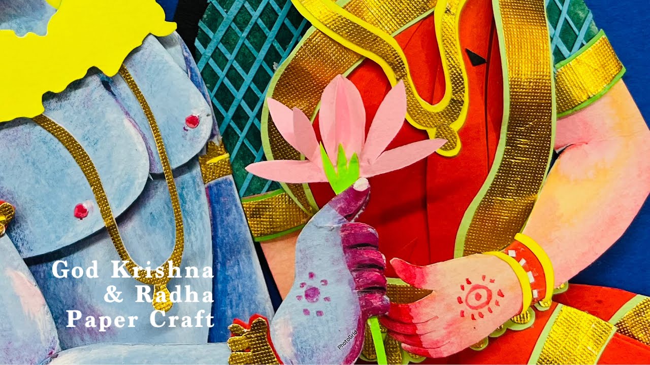 God Krishna & Radha Paper Craft / 3d Paper Craft God Krishna ...