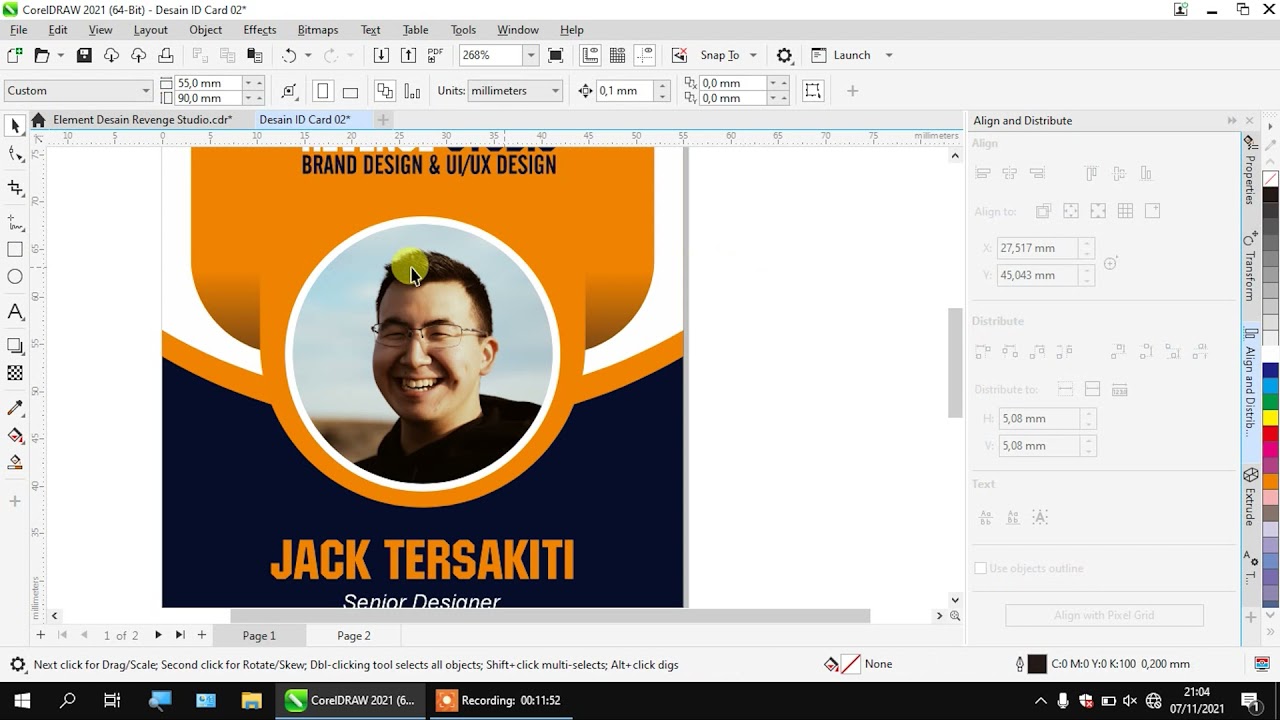 Membuat ID Card atau Name Tag dengan CorelDRAW #idcard02 - YouTube