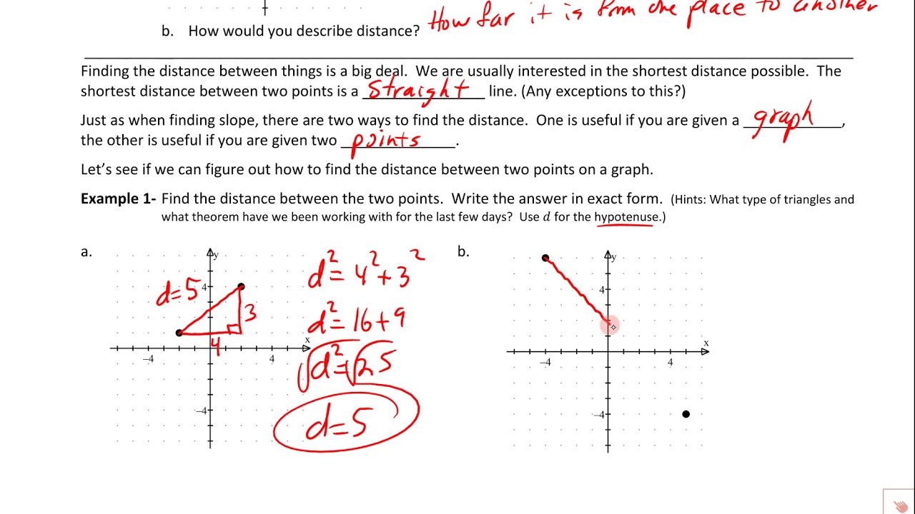 8.4 Distance between Two Points (Pythagorean Approach) - YouTube