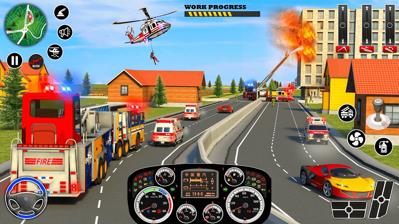 City Rescue Fire Truck Games - Fire Truck Driving Simulator 2023 Mobile ...