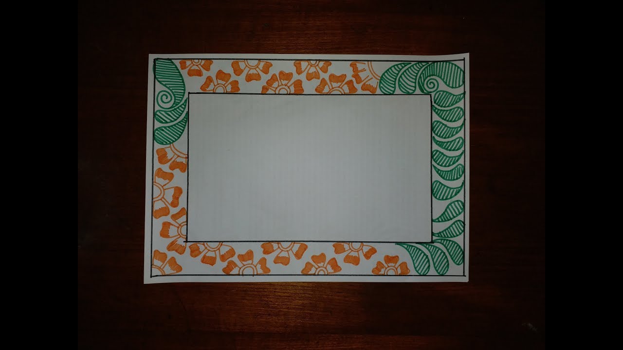 DIY || Simple, Easy & Decorative Border Design For Project File || Back ...