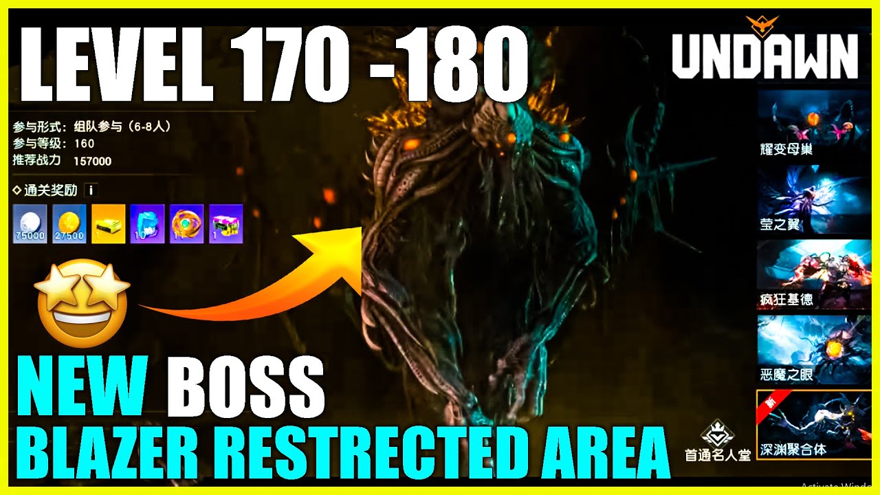 UNDAWN REVIEW NEW BOSS BLAZER RESTRECTED AREA 😍LEVEL 170 - 180😲NEW ...